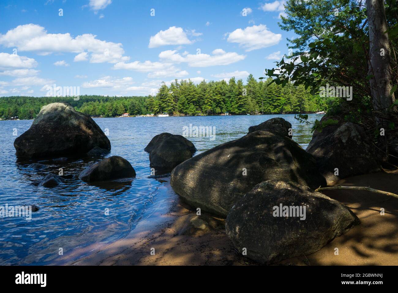 Rocks on the lake shore Stock Photo - Alamy