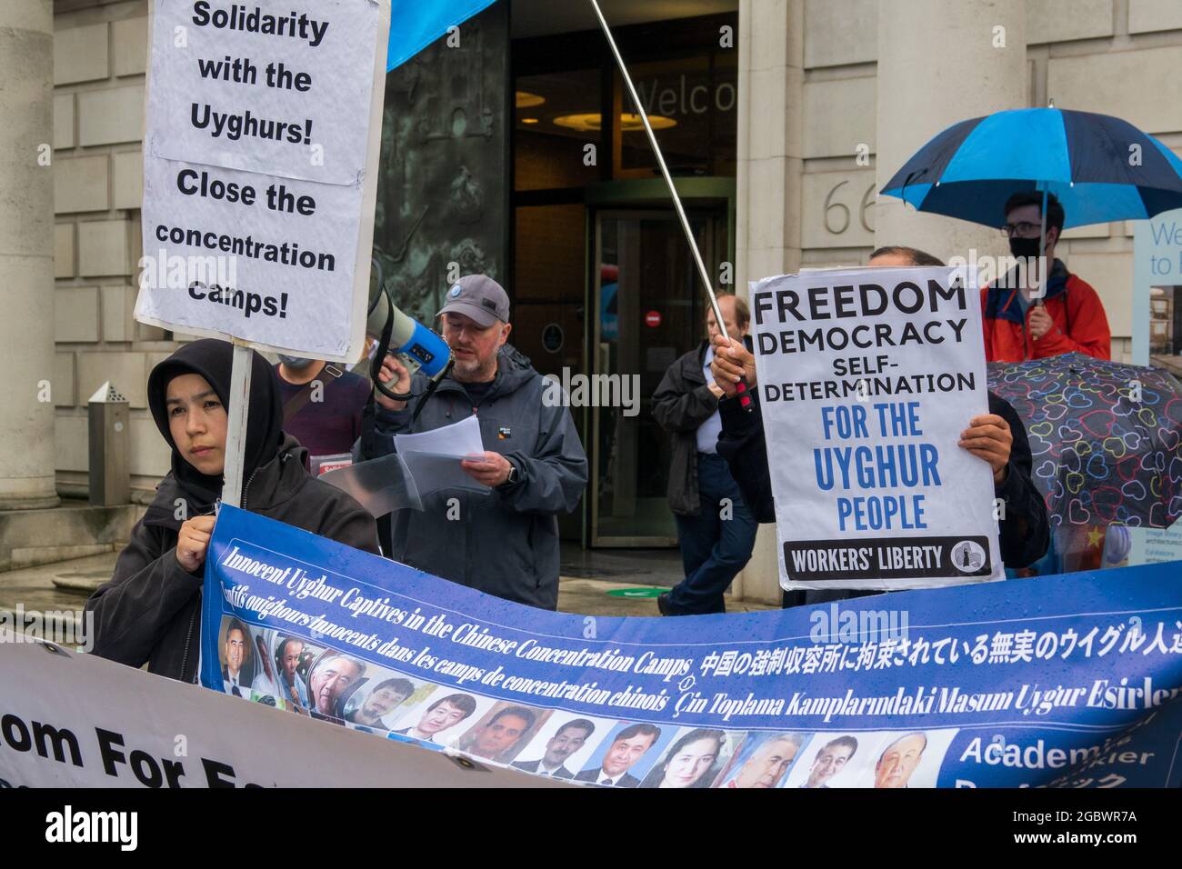 London, U.K. 5th August, 2021. Stop Uyghur Genocide protest outside ...