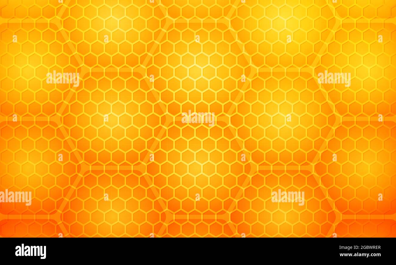 Yellow honey hive honeycombs. Hexagonal cells texture. Honeycomb grid honeyed. Vector ...