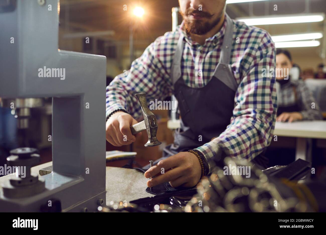 Leather manufacturing tools hi-res stock photography and images - Alamy