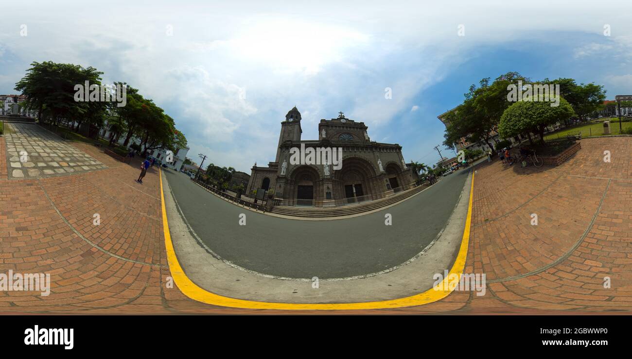 January 5 2020: A Manila: Facade of Manila Cathedral, build in 1571 ...
