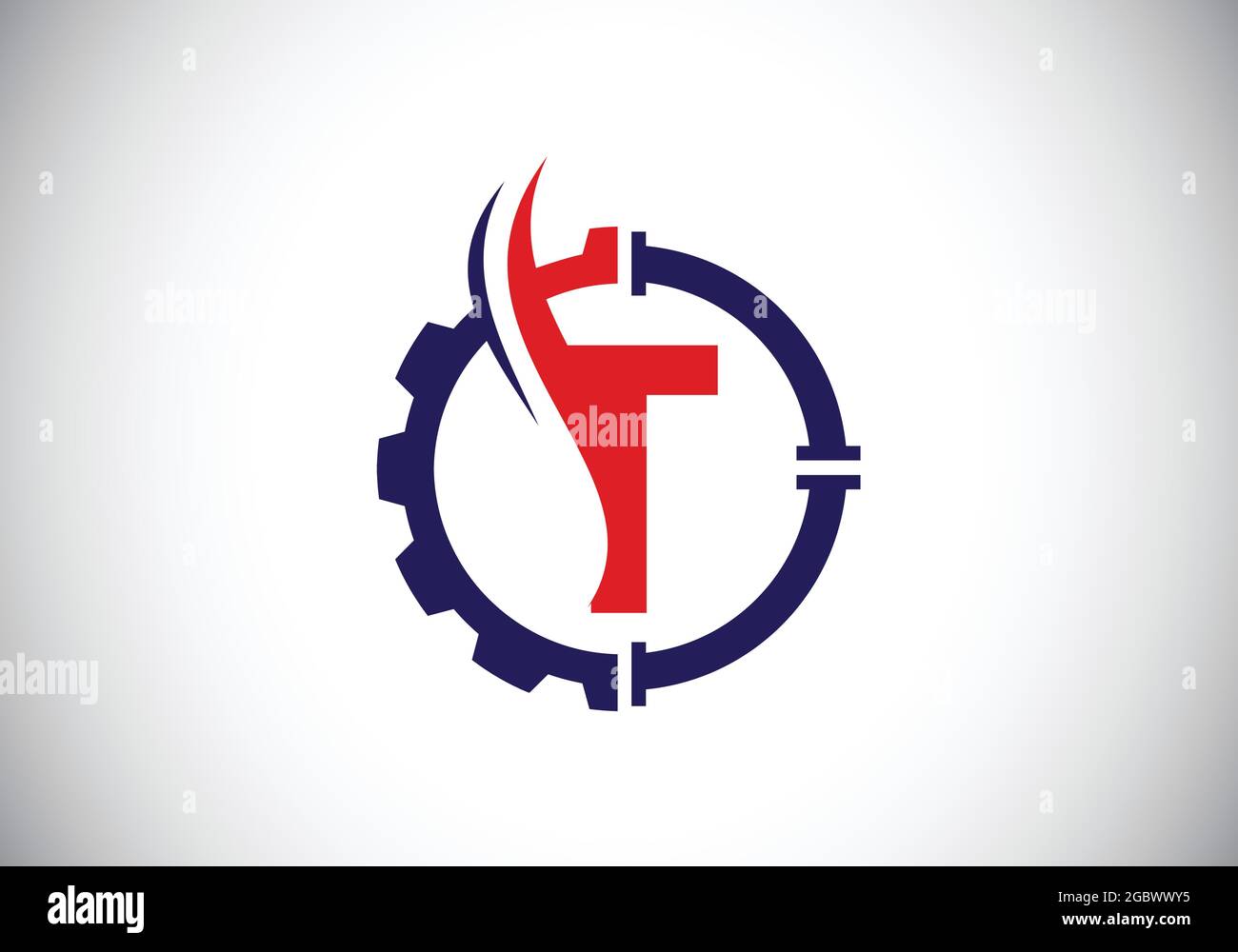Initial T monogram alphabet with gear pipe and flame. Oil and gas logo ...