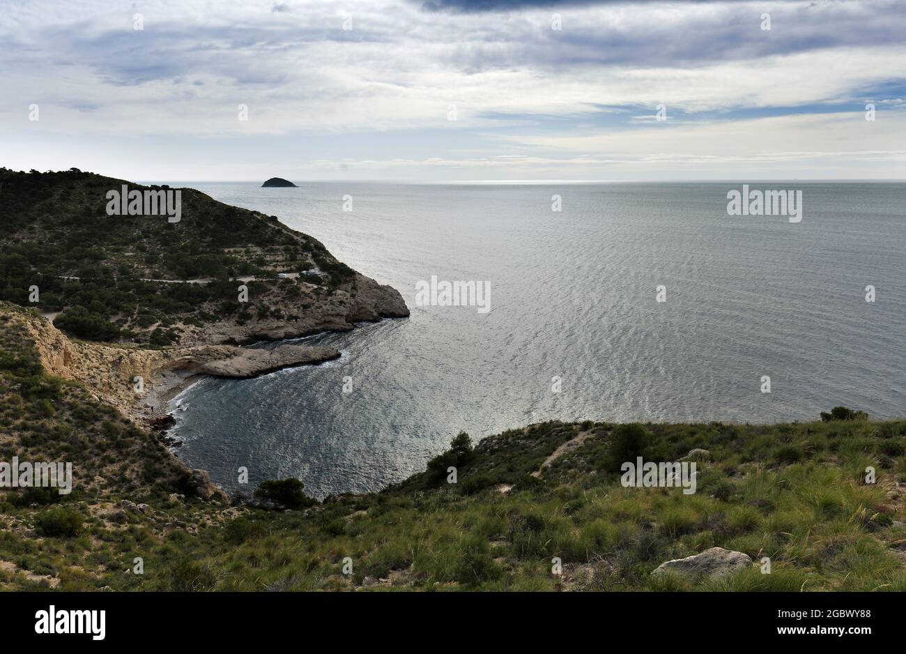 Raco de Conill beach in Villajoyosa, Alicante province in Spain Stock ...