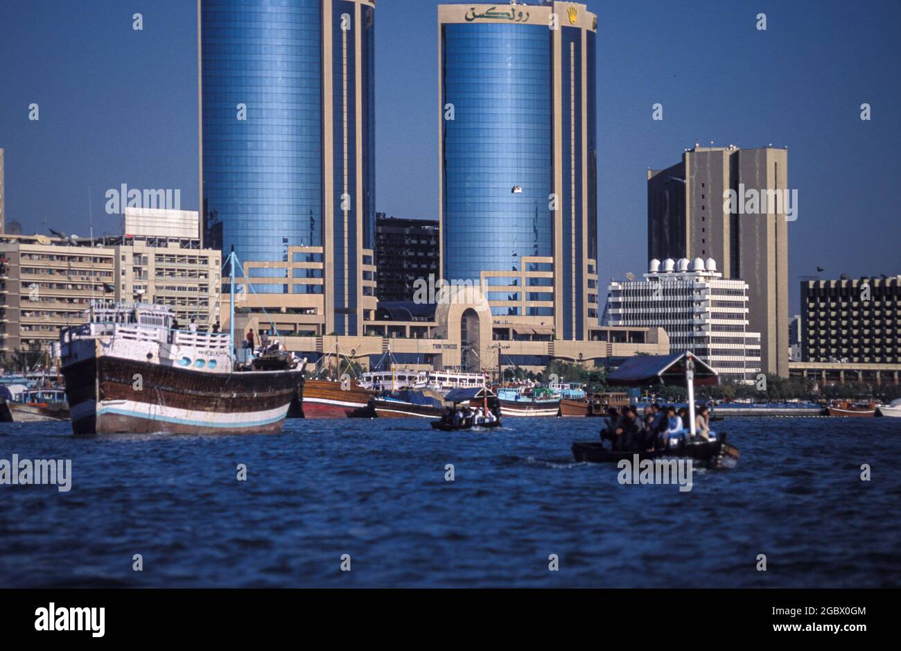 Abra boat ride across the Dubai Creek, Dubai, United Arab Emirates ...