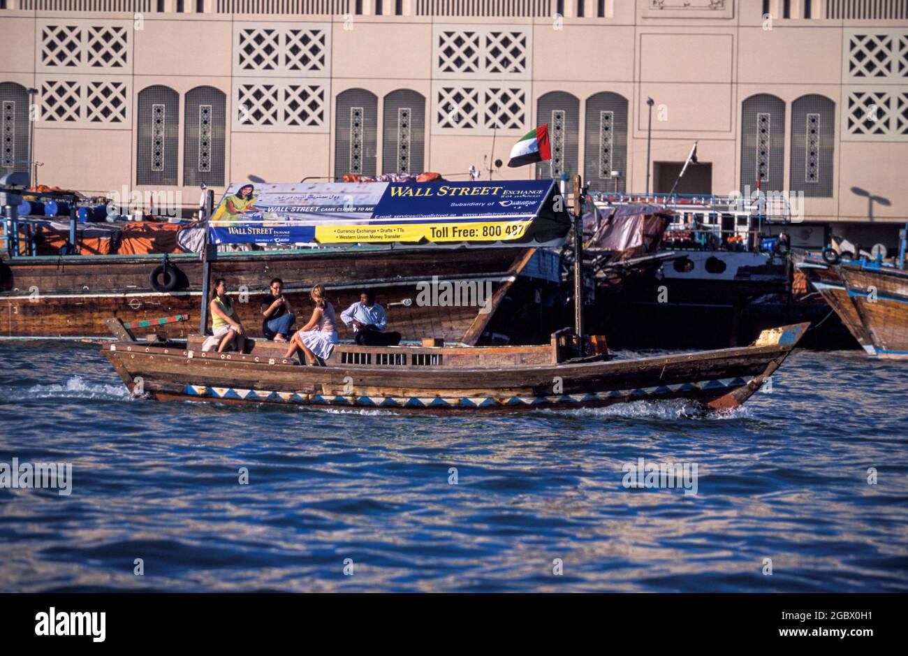 Abra boat ride across the Dubai Creek, Dubai, United Arab Emirates ...