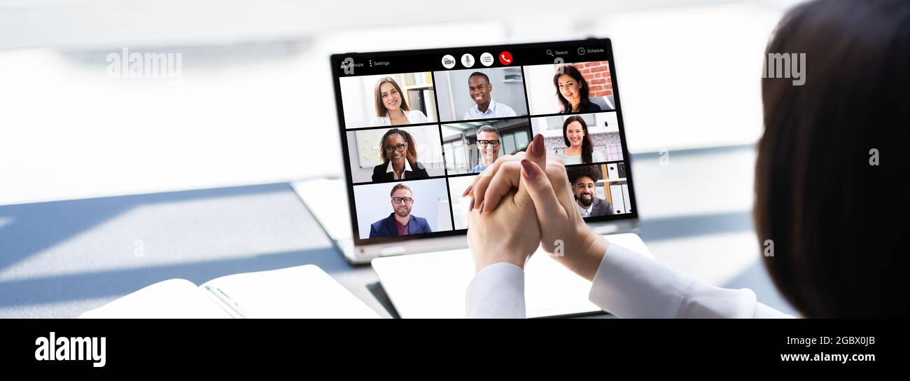 Online Digital HR Video Conference Webinar. Business Call Stock Photo ...