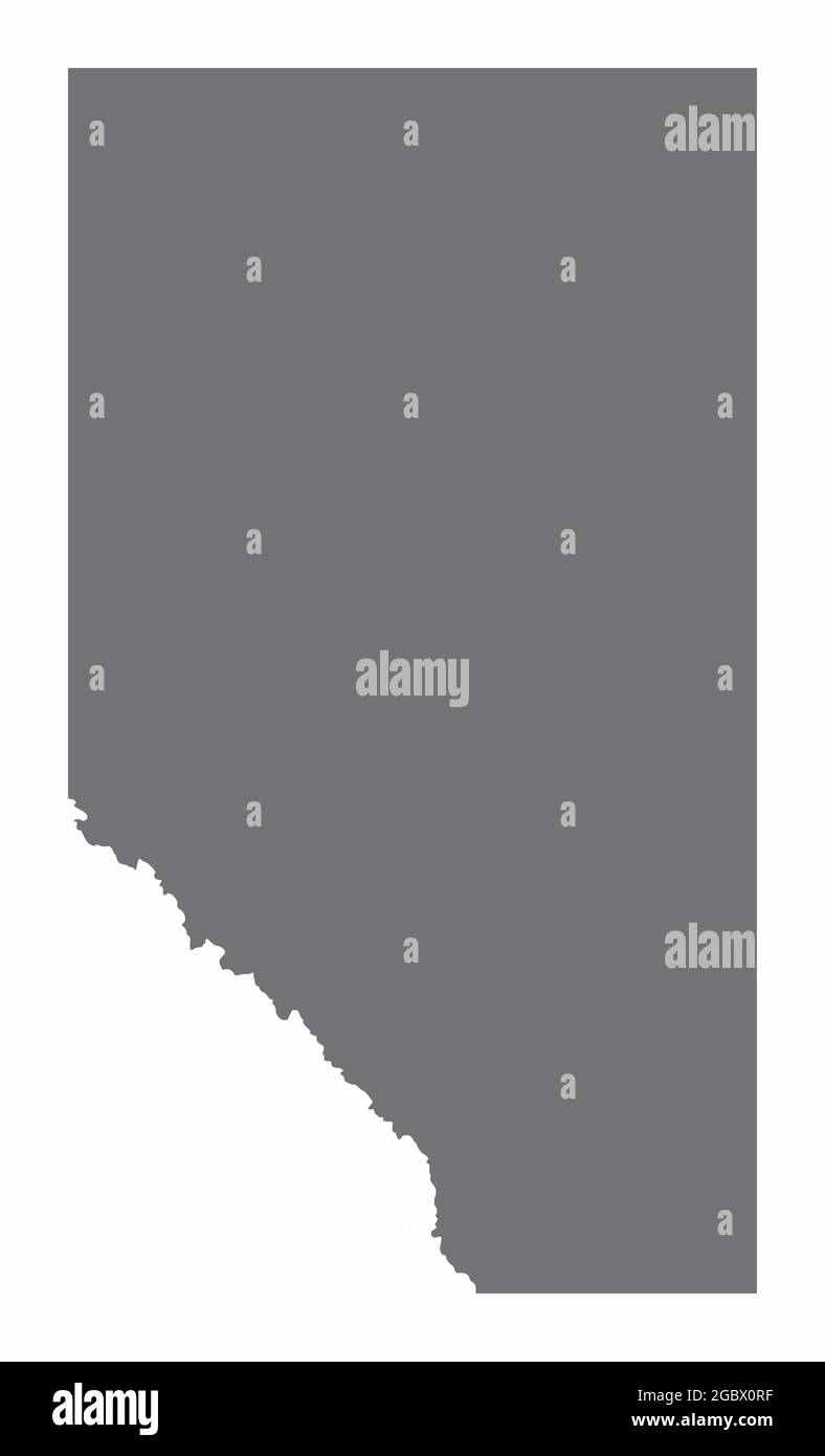 Alberta province silhouette map isolated on white background, Canada ...