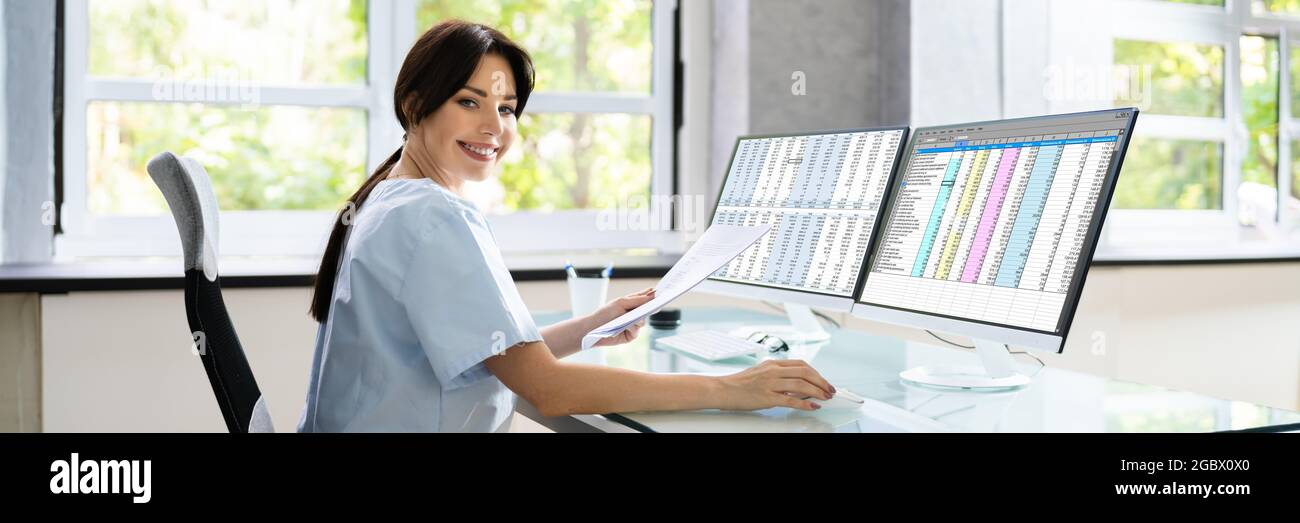 Medical Coding Bill And Billing Codes Spreadsheets Stock Photo - Alamy
