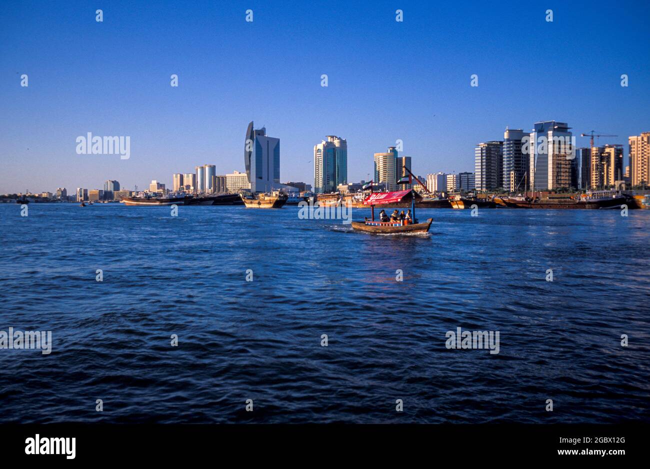 Abra boat ride across the Dubai Creek, Dubai, United Arab Emirates ...