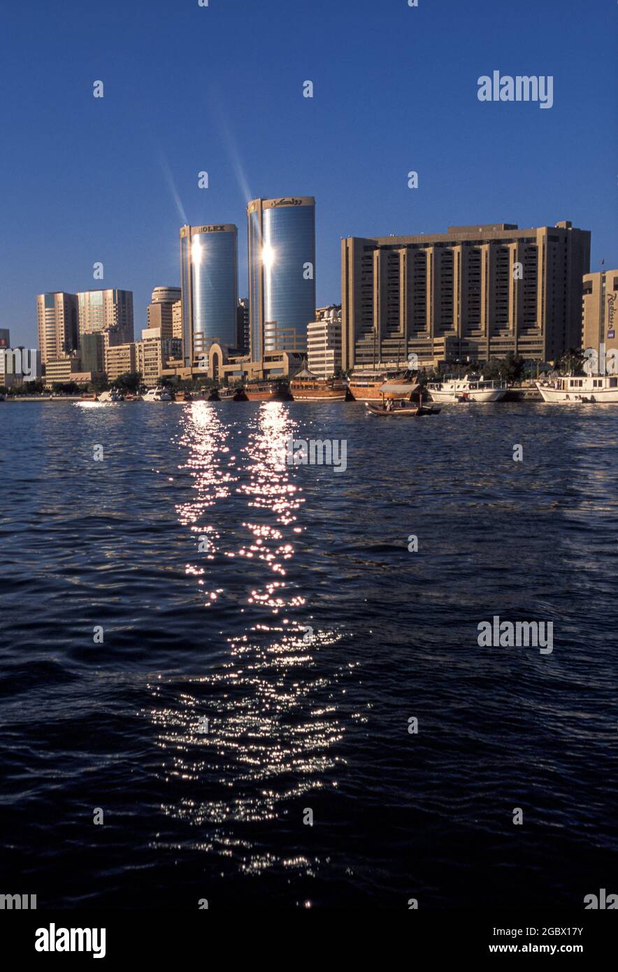 Abra boat ride across the Dubai Creek, Dubai, United Arab Emirates ...