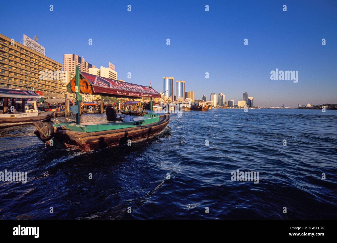 Abra boat ride across the Dubai Creek, Dubai, United Arab Emirates ...