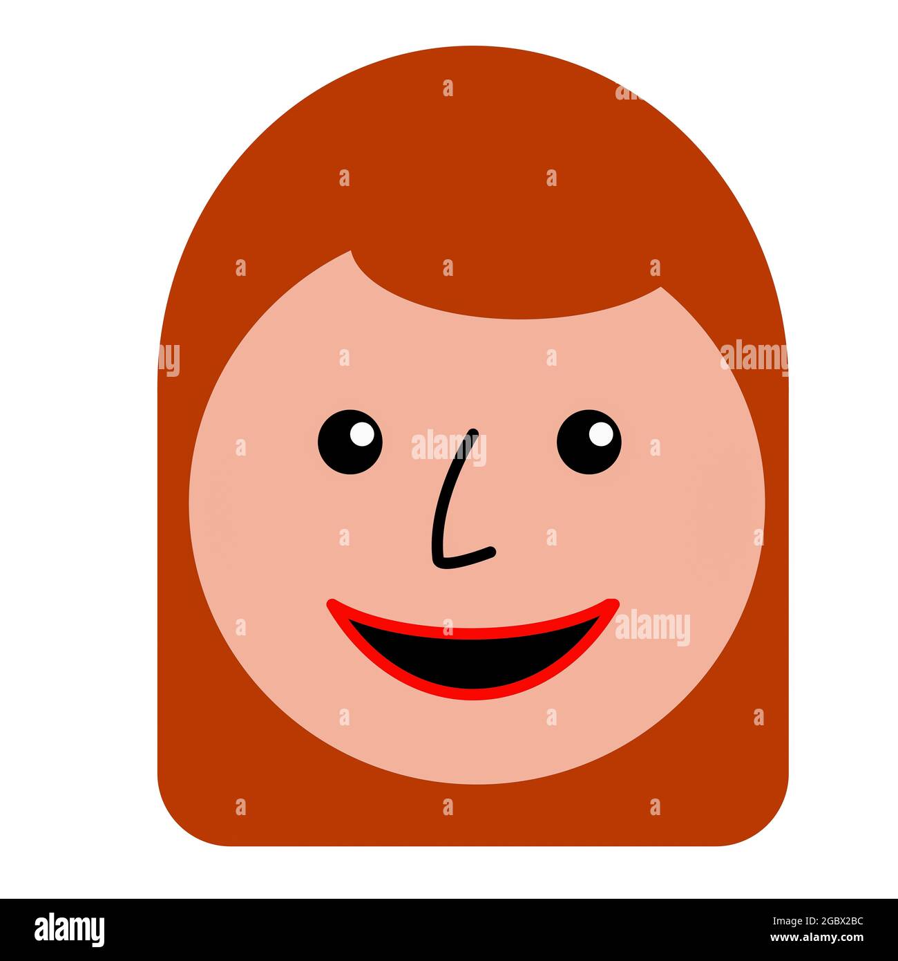 A graphic illustration of A female face with ginger hair for use as an ...