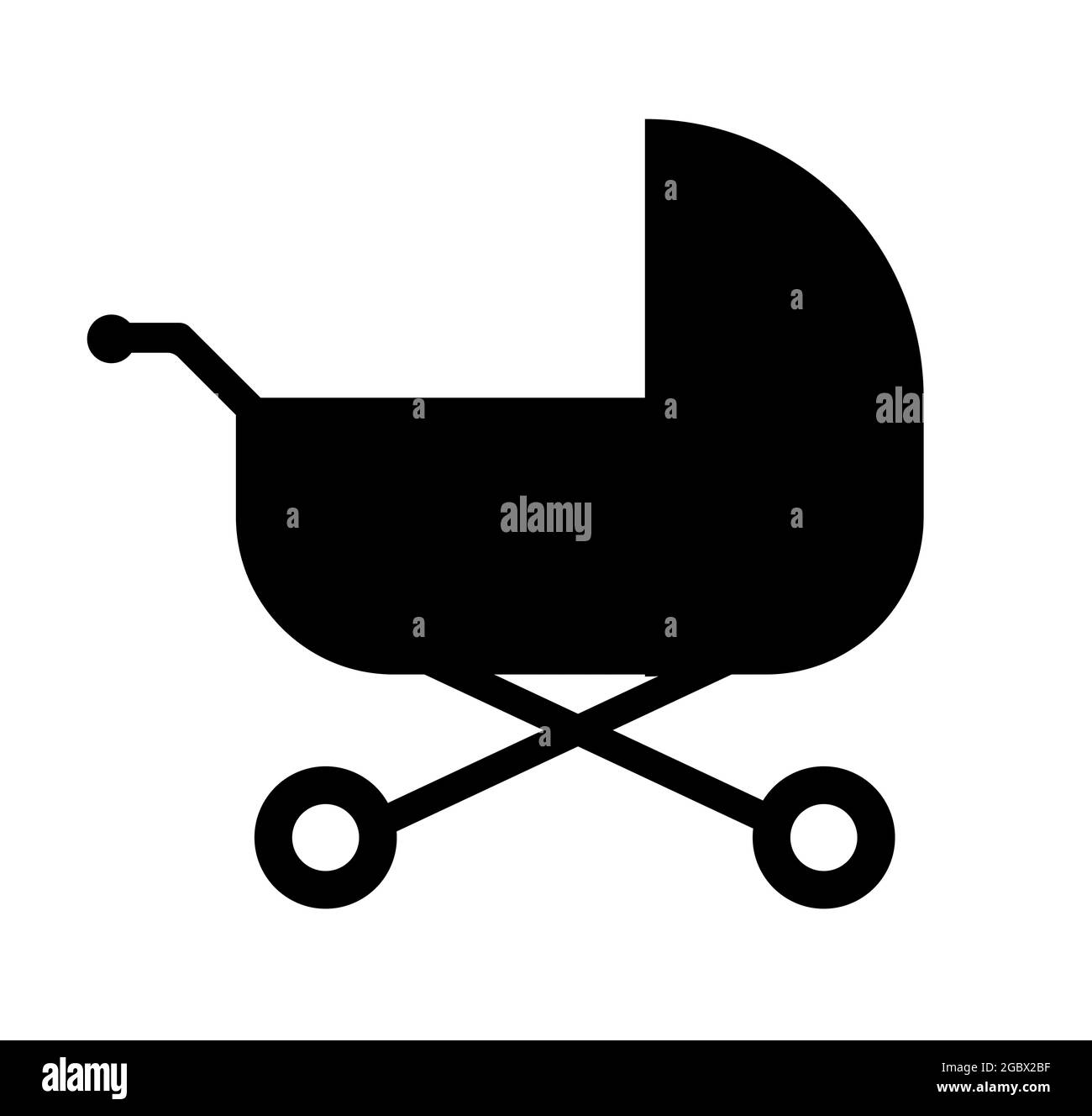 A graphic illustration of A baby pram for use as an icon, logo or web ...