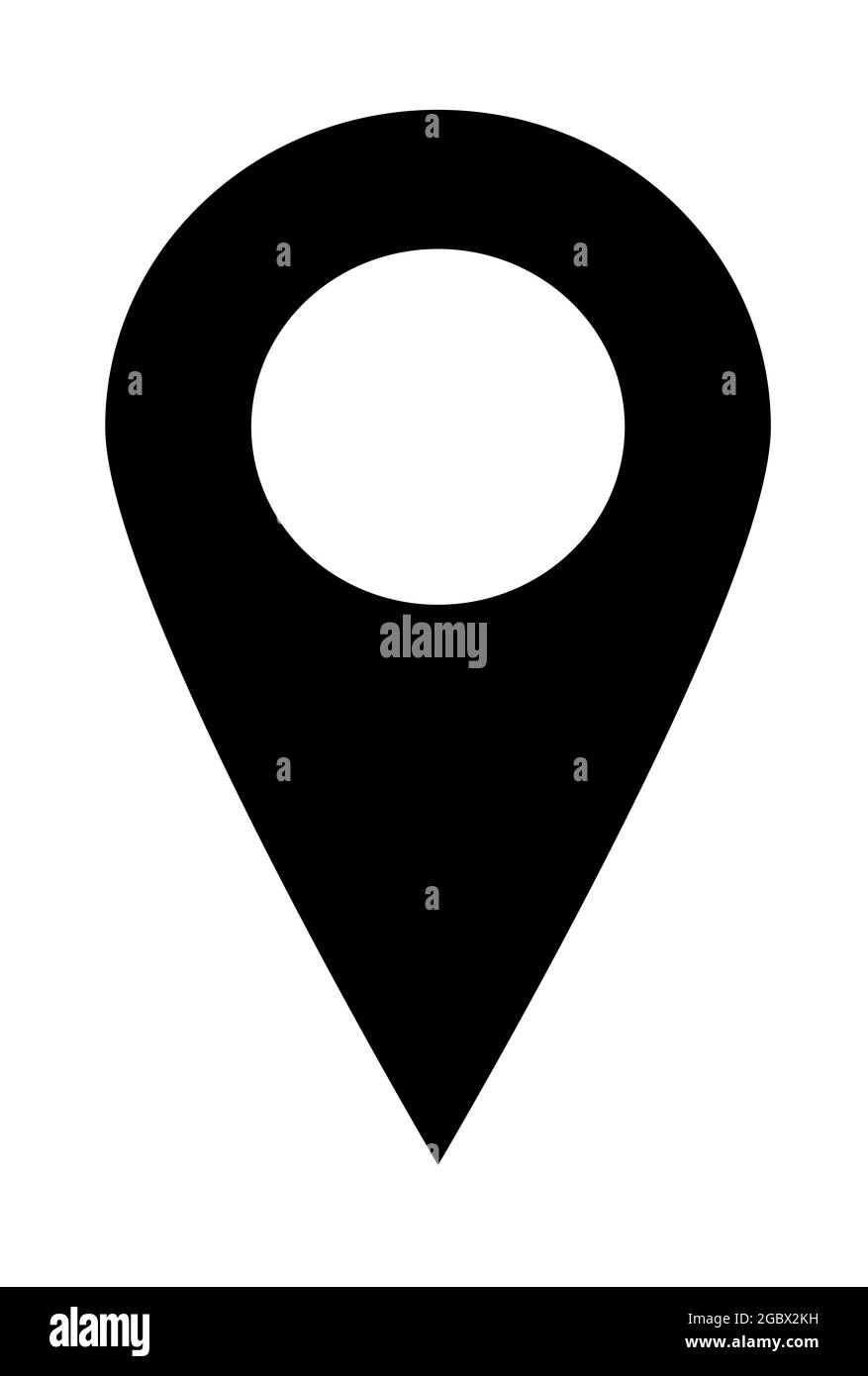 A graphic illustration of Black map pin for use as an icon or logo ...