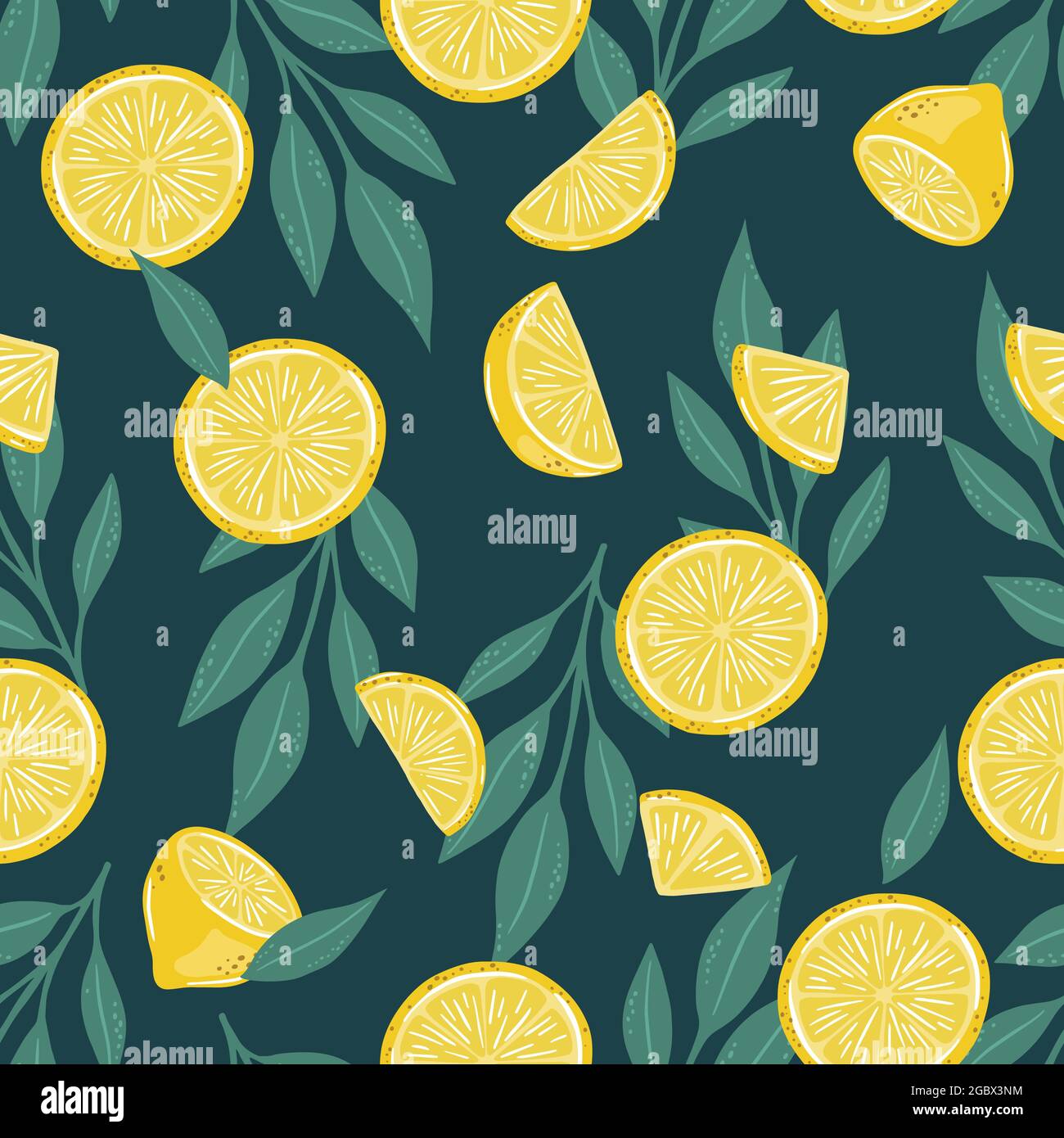 Seamless pattern of hand drawn lemons. Doodle hand drawn pattern Stock ...