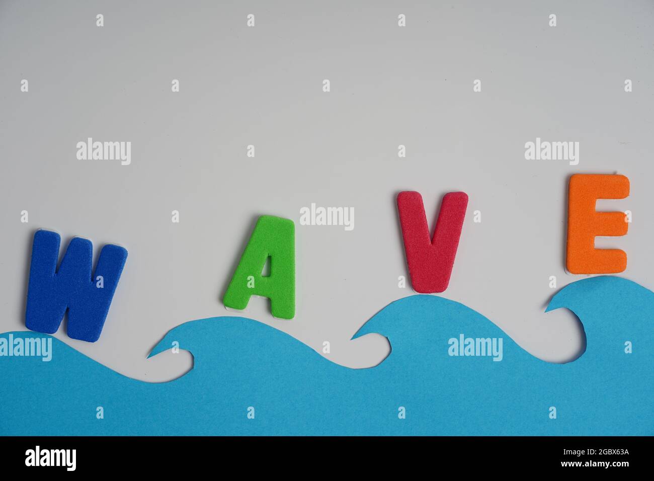 Word wave written in colored alphabets,funny way to teach kids Stock ...