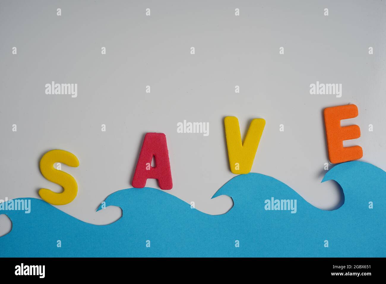 Word save written in colored alphabets,funny way to teach kids Stock ...