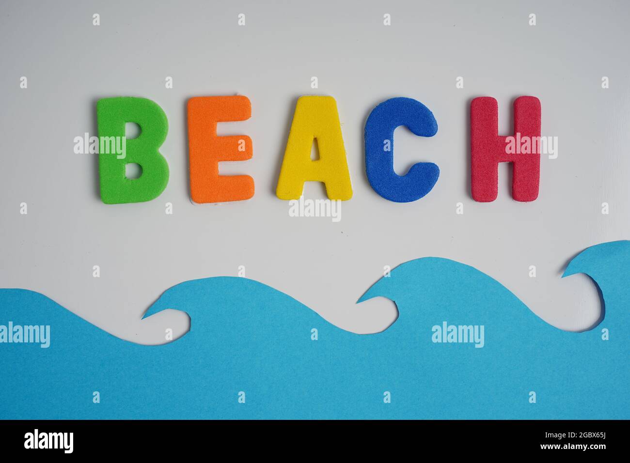 Word beach written in colored alphabets, funny way to teach kids Stock ...