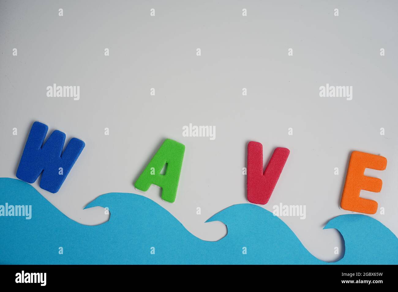 Word wave written in colored alphabets,funny way to teach kids Stock ...