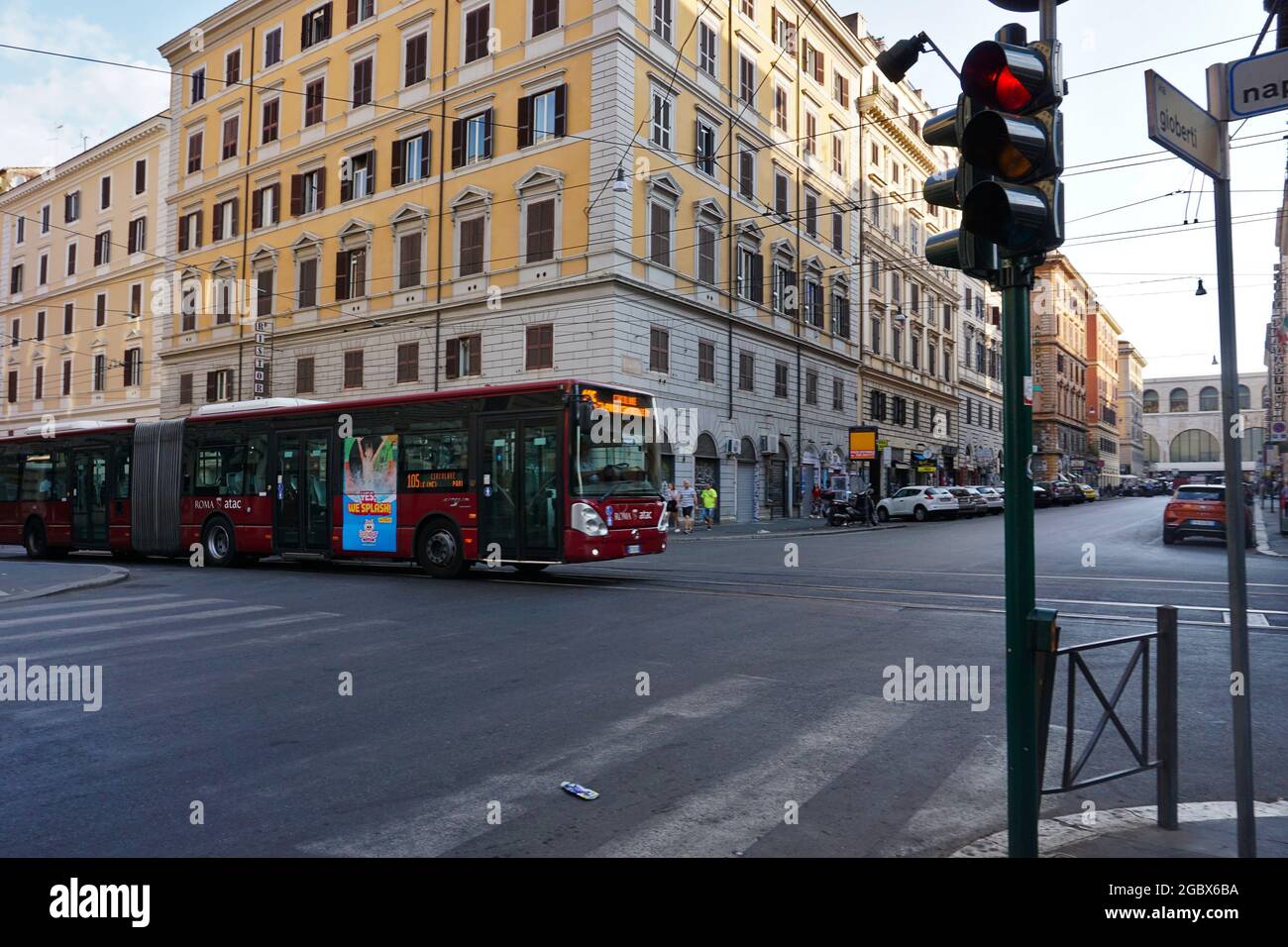 ROME, ITALY - Sep 01, 2019: The main bus station in the front of the ...