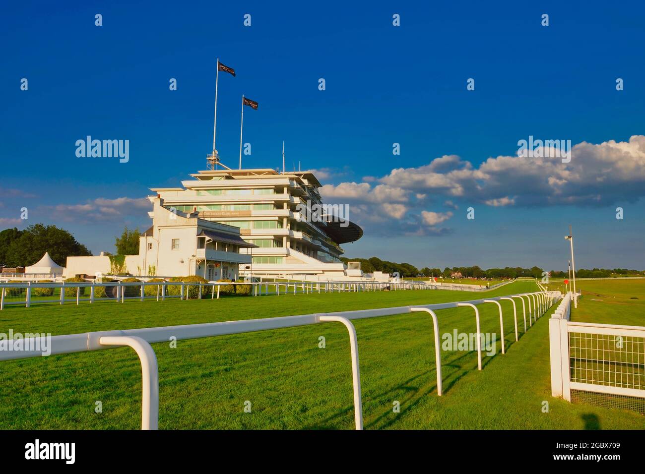 A glorious evening on the downs at Epsom, Surrey, UK where the ...