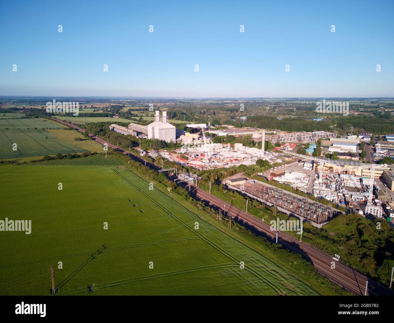 Aerial view of Little Barford Stock Photo - Alamy