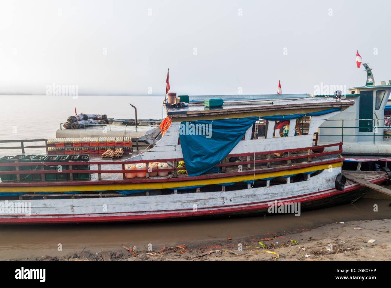 Cargo boats on Amazon river, Peru Stock Photo - Alamy