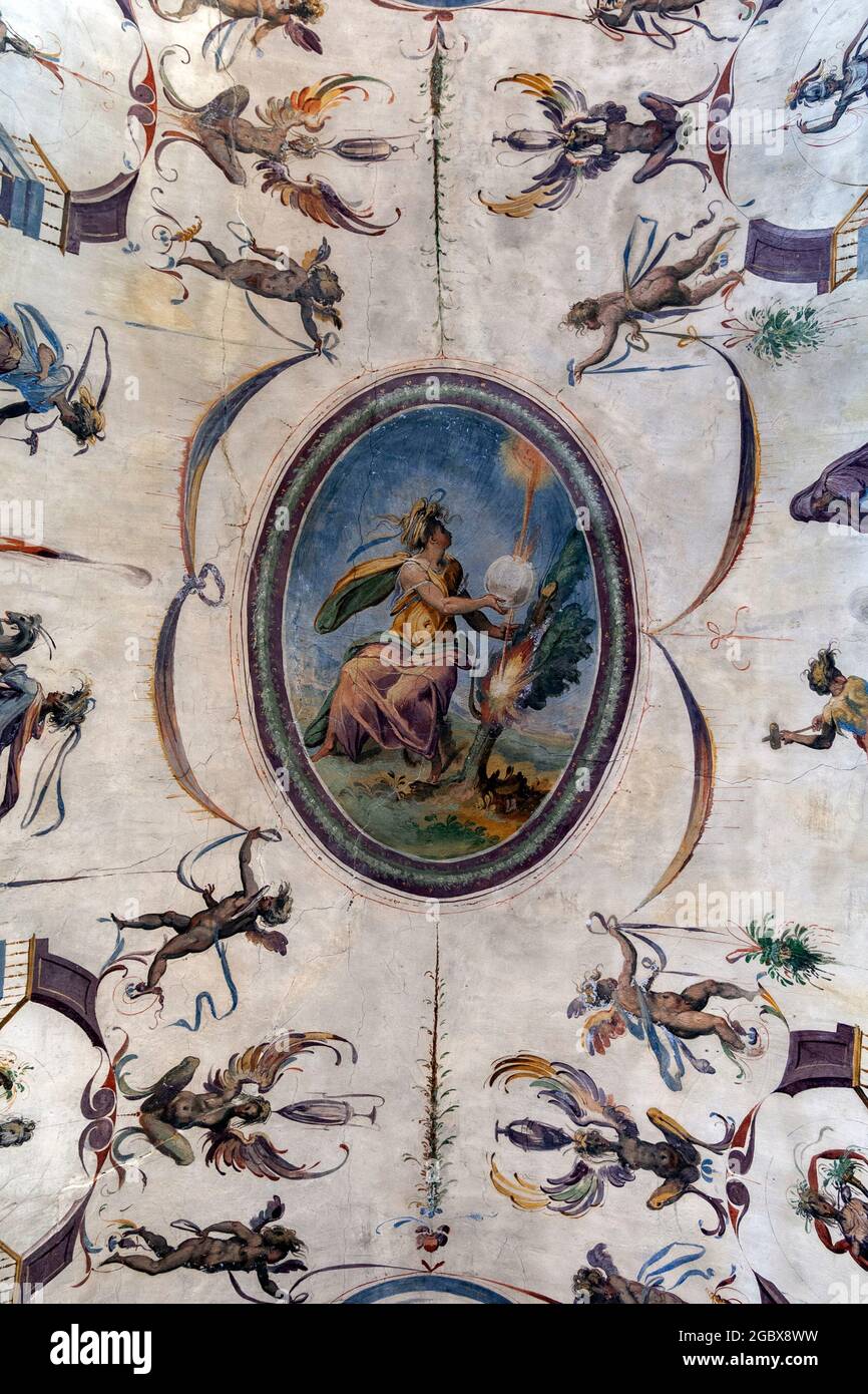 Mural in the Palazzo Vecchio in Piazza della Signoria in Florence ...