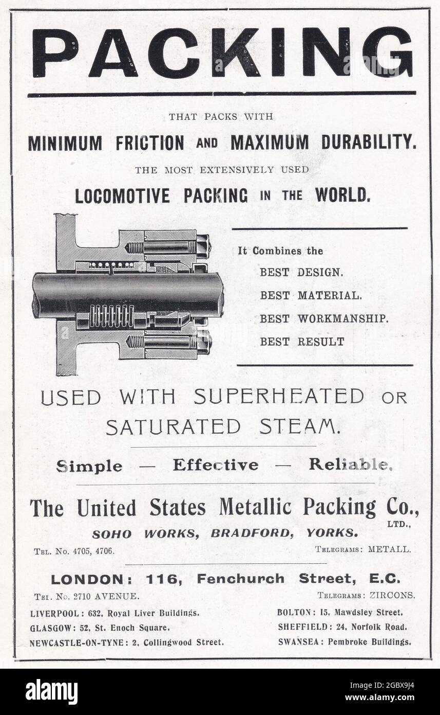 Packing for steam engines hi-res stock photography and images - Alamy