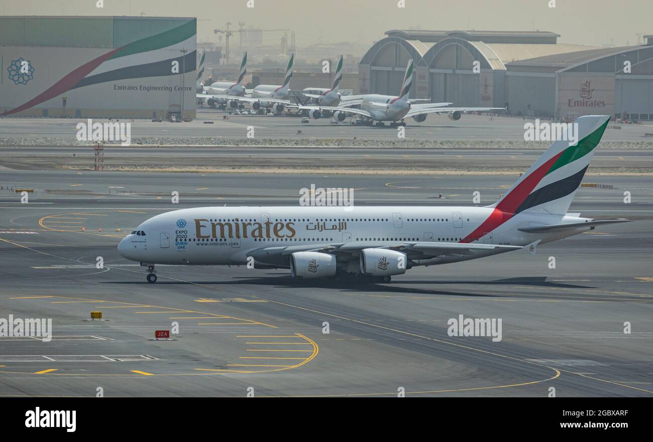 Airbus plane at Dubai airport Stock Photo - Alamy