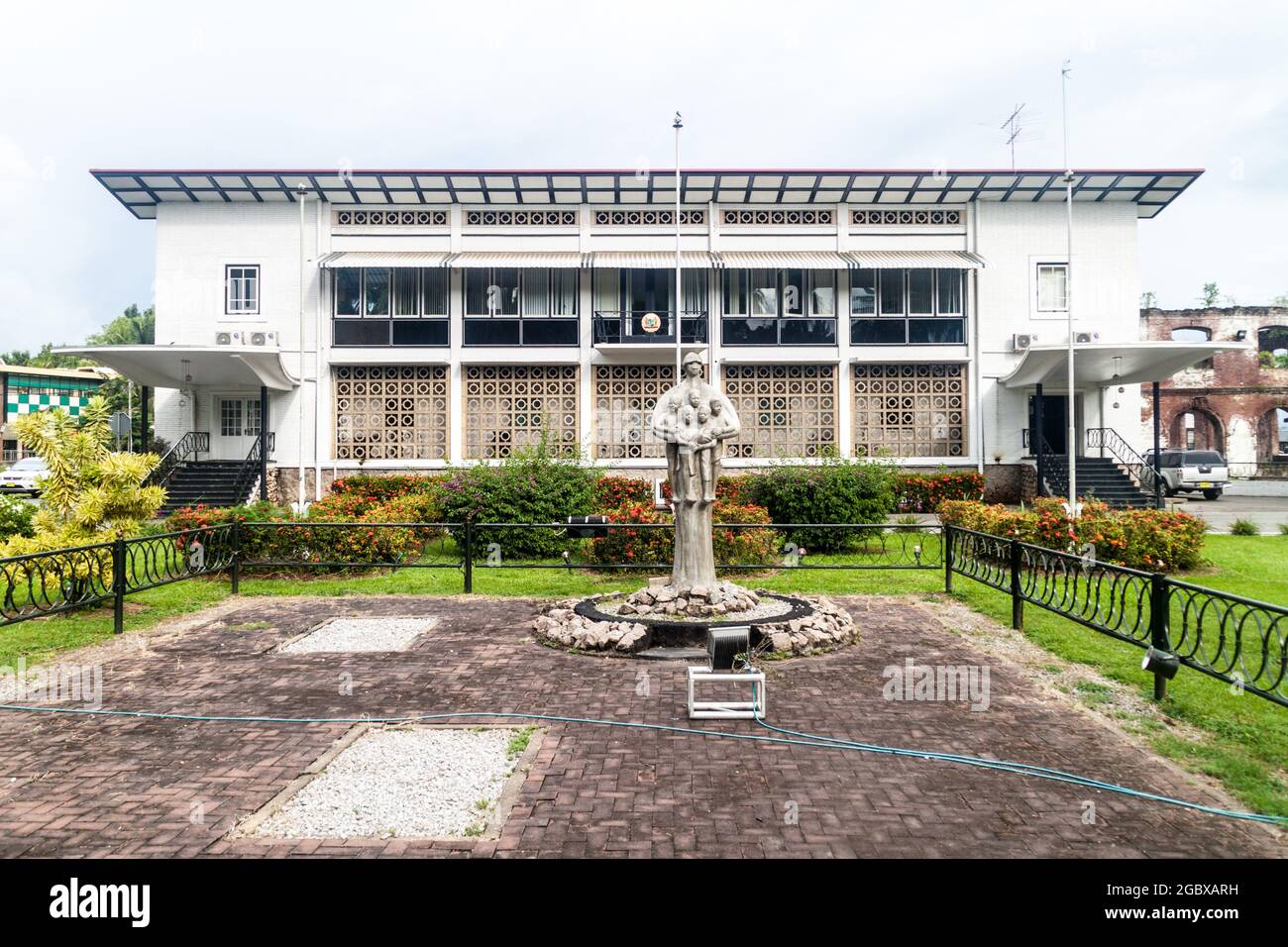 PARAMARIBO, SURINAME - AUGUST 5, 2015: Presidential office in ...