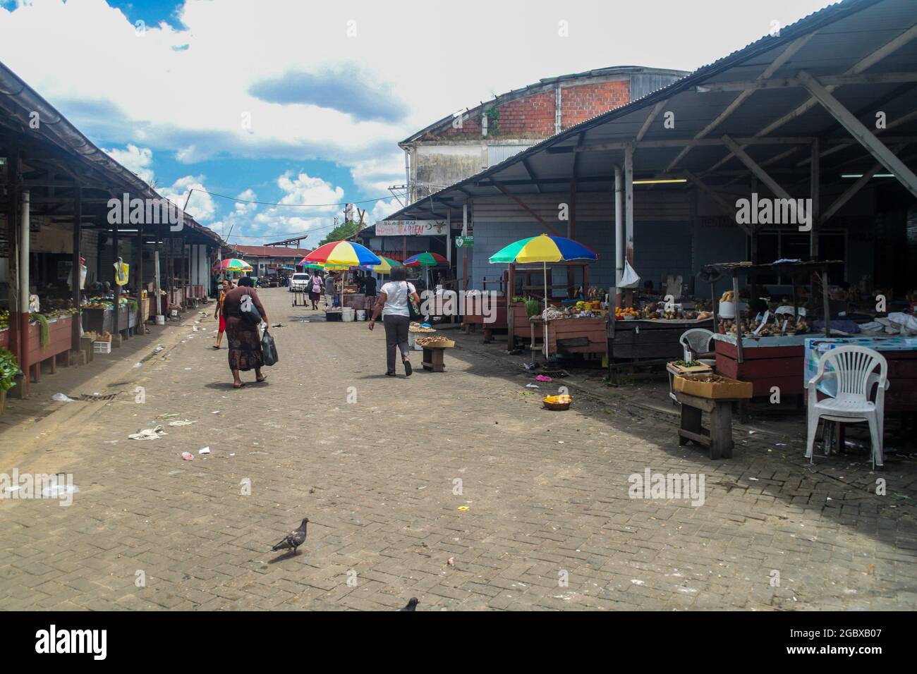 PARAMARIBO, SURINAME - AUGUST 6, 2015: Central market in Paramaribo ...