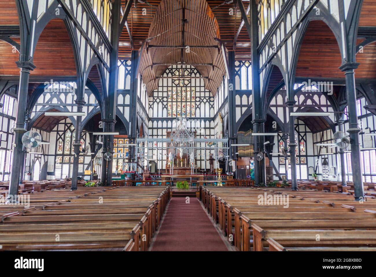 GEORGETOWN, GUYANA - AUGUST 10, 2015: Interior of St George's cathedral ...