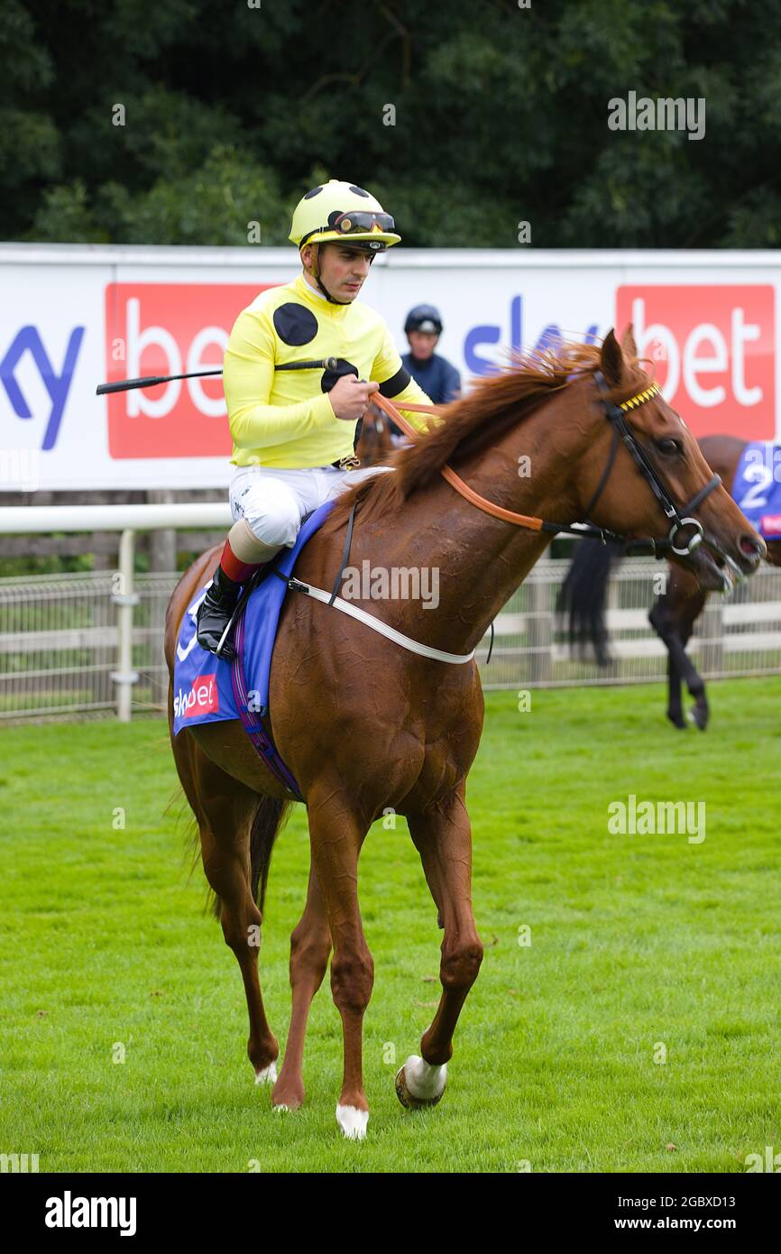 Jockey Andrea Atzeni| on Juan Elcano at York Races Stock Photo - Alamy