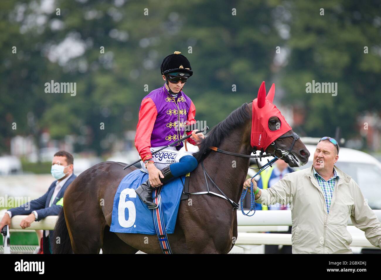 Jockey David Probert on Chalk Stream at York Races Stock Photo - Alamy