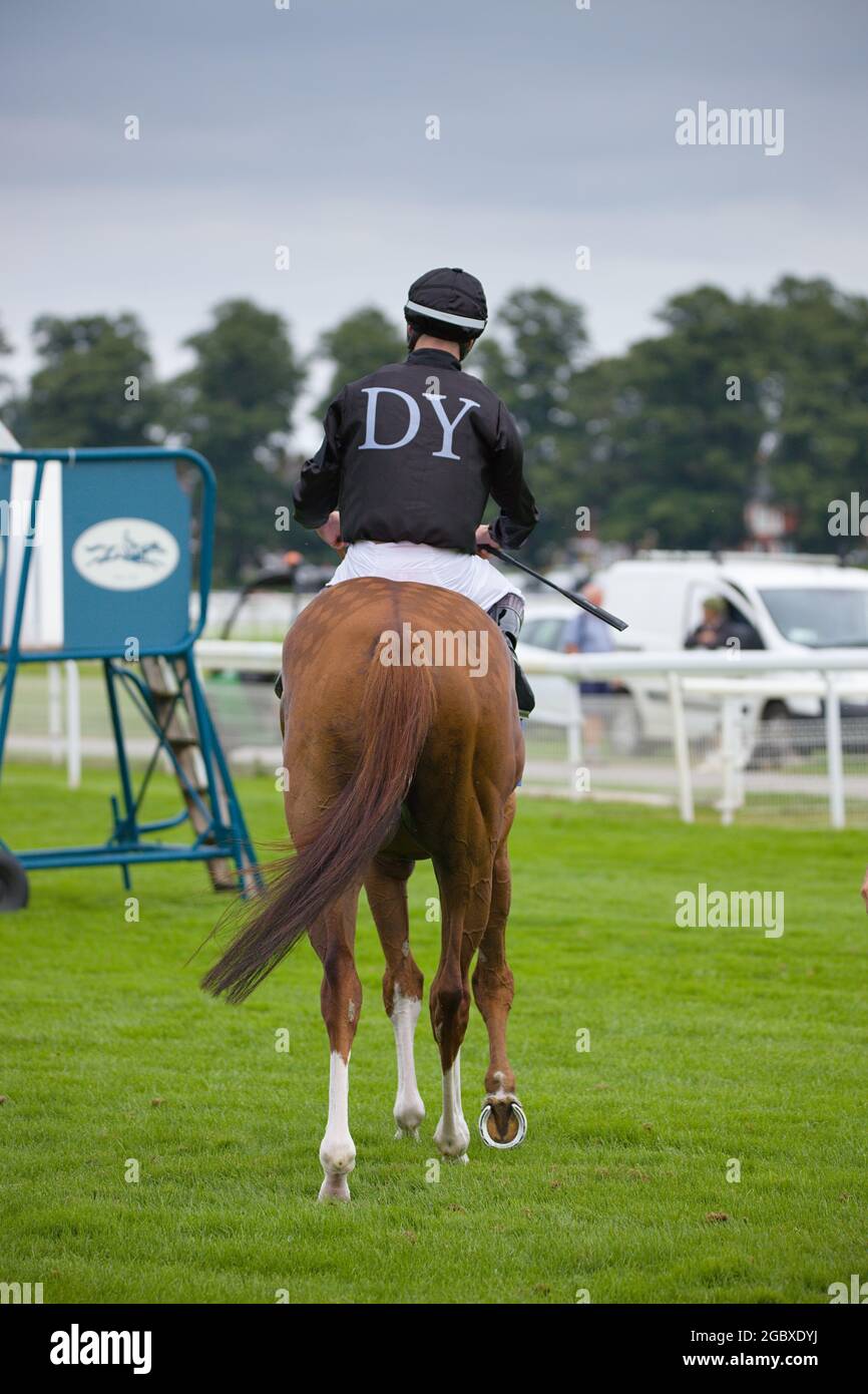 Andrew Elliot on Carlos Felix at York Racecourse Stock Photo - Alamy