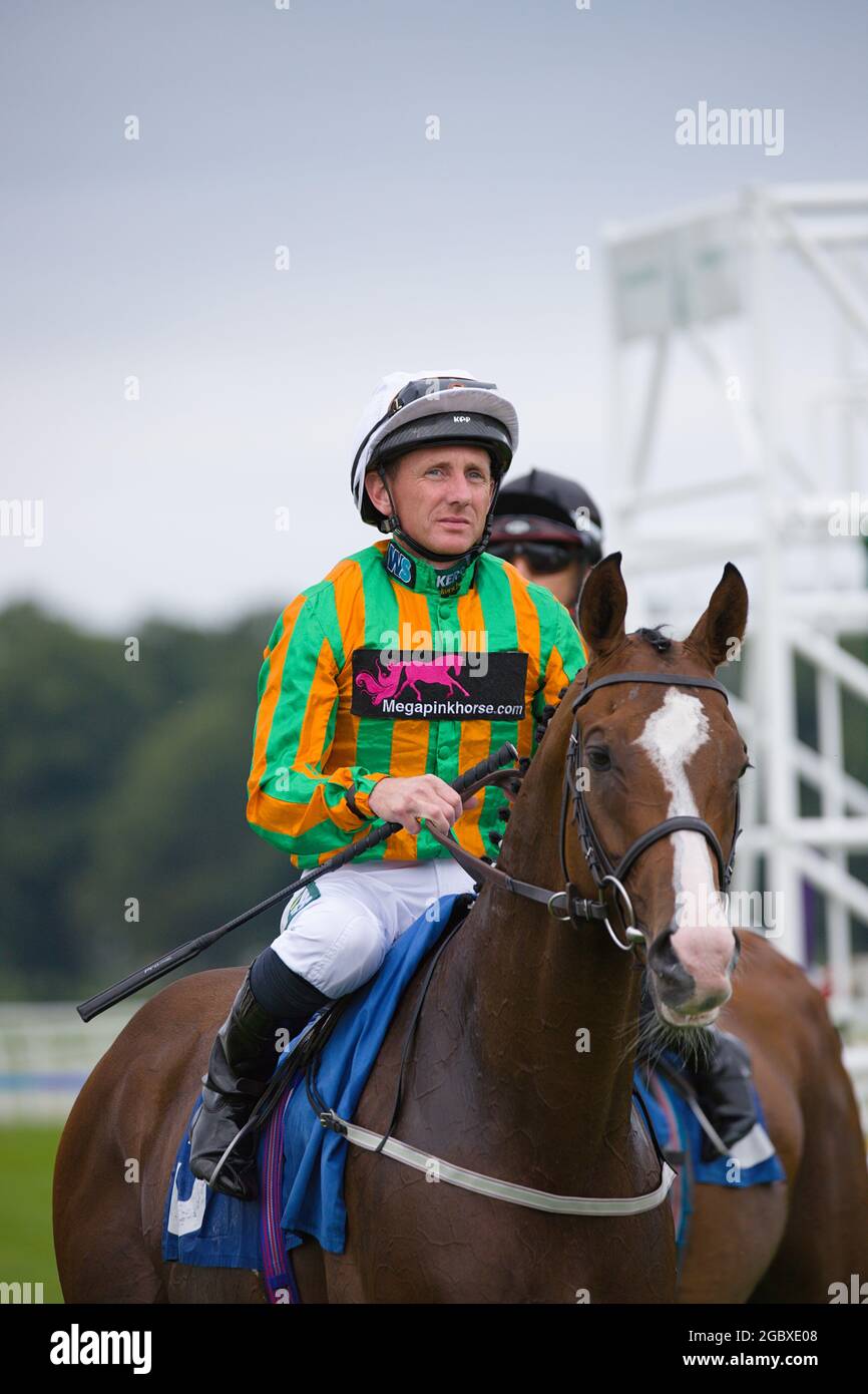 Jockey Paul Hanagan on Tombolo at York Races Stock Photo - Alamy