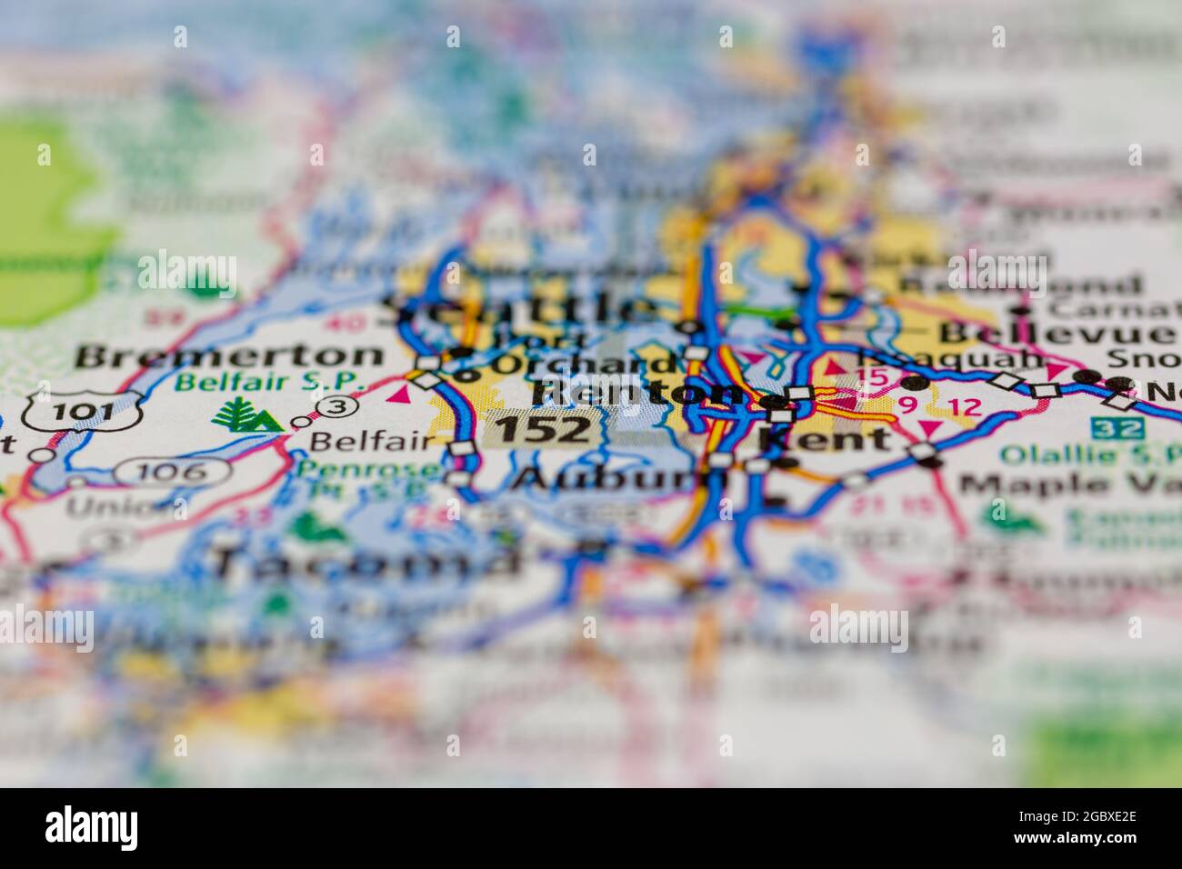 Map of renton washington hi-res stock photography and images - Alamy