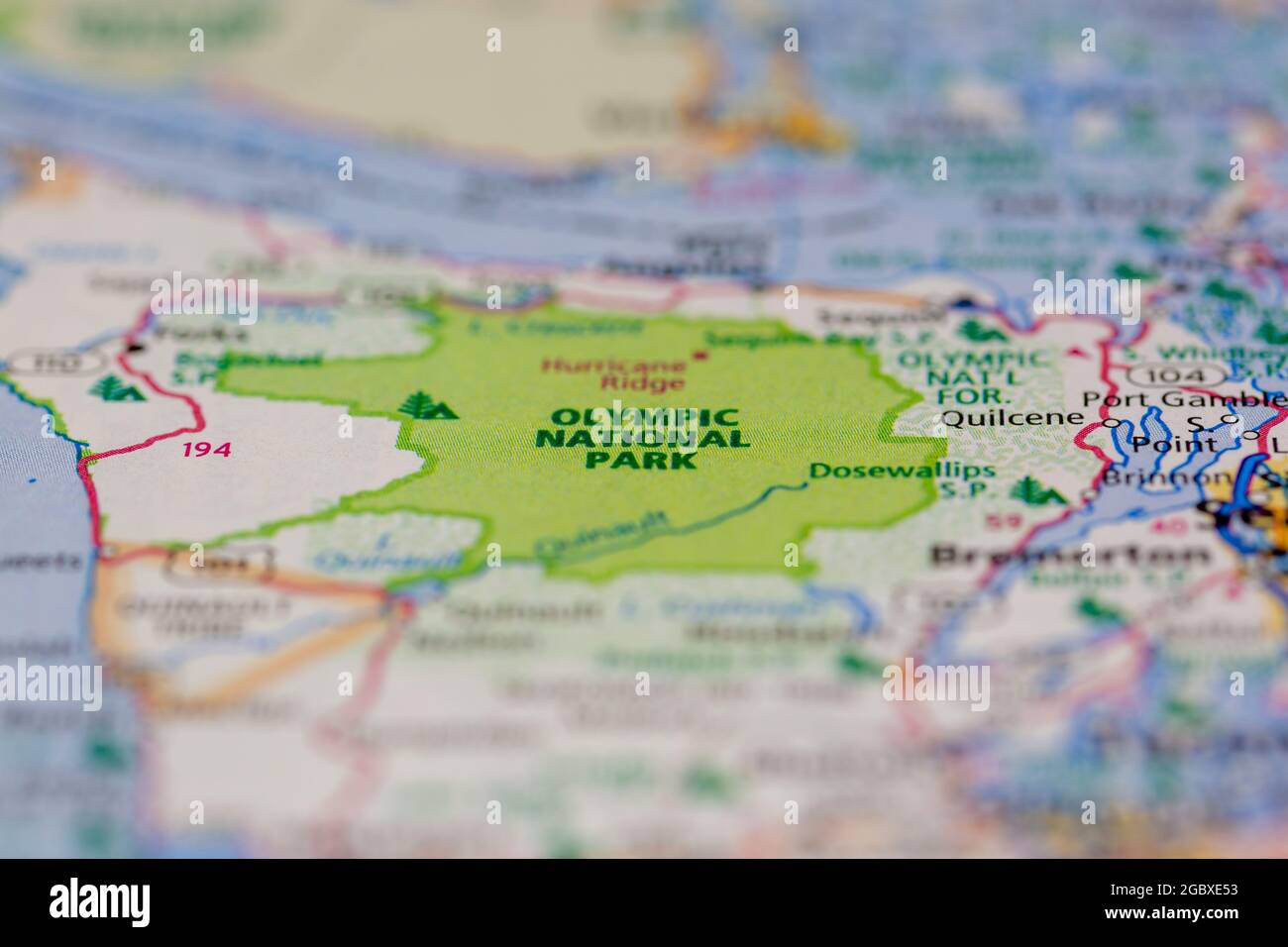 Map of olympic national park hi-res stock photography and images - Alamy