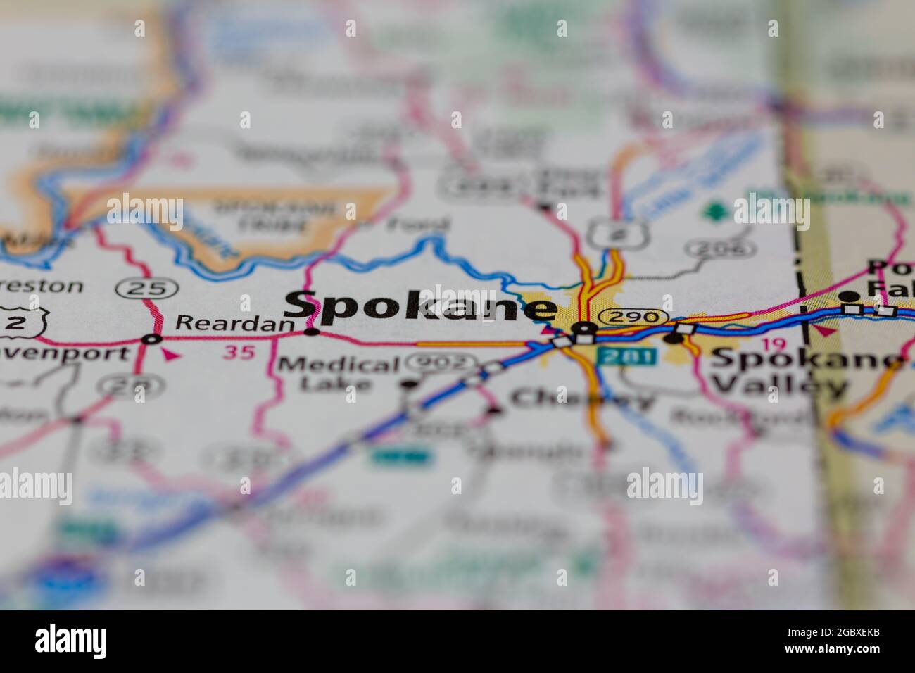 Spokane on a map hi-res stock photography and images - Alamy