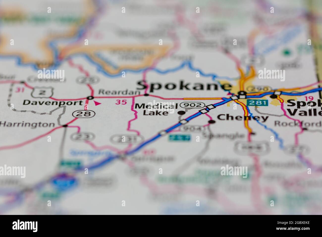 Map of medical lake hi-res stock photography and images - Alamy