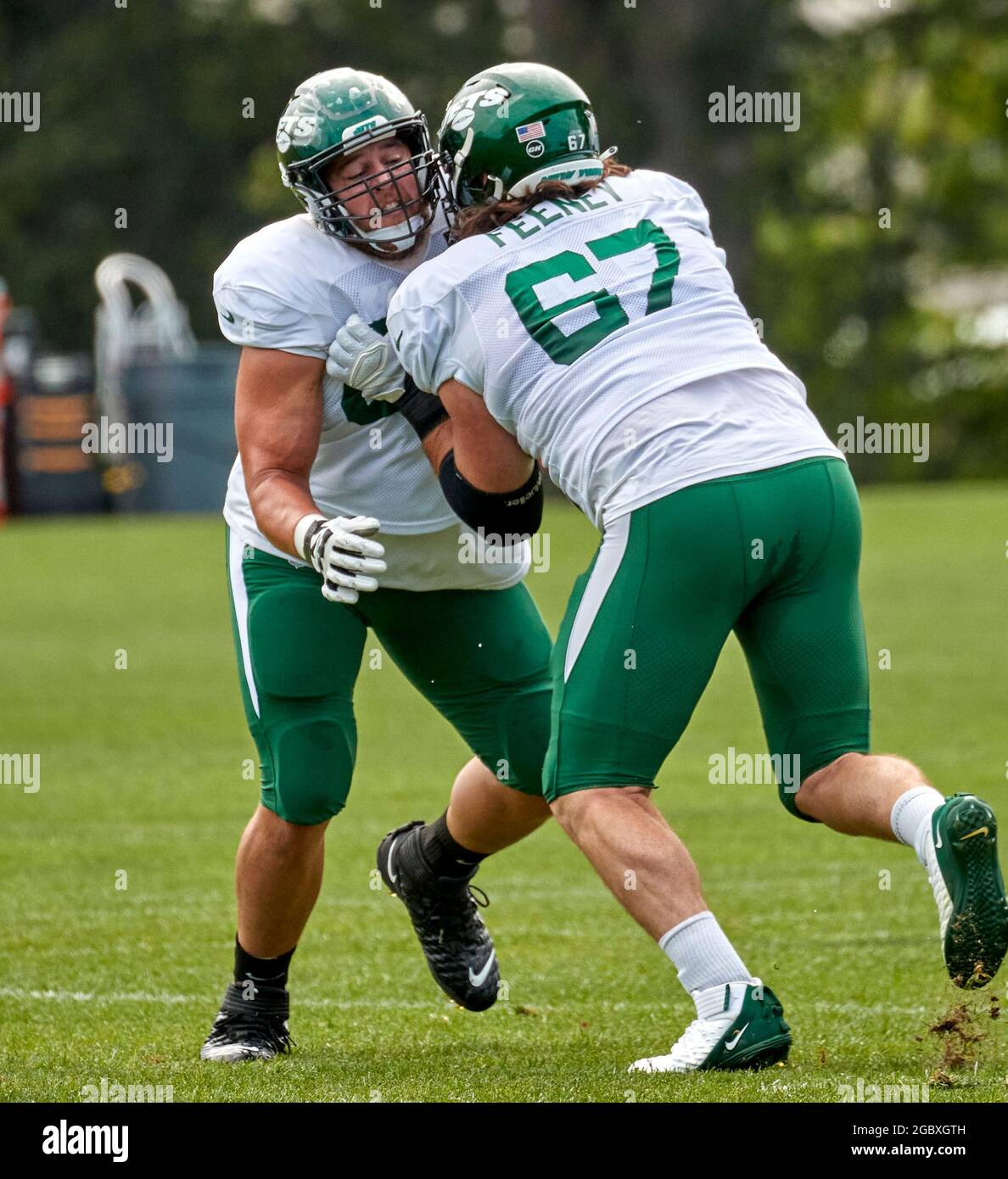 August 5, 2021, Florham Park, New Jersey, USA: New York Jets offensive ...