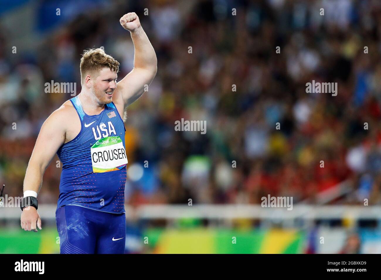 Ryan Crouser of USA team shot put wins gold medal at the Rio 2016 Summer Olympic Games track and ...