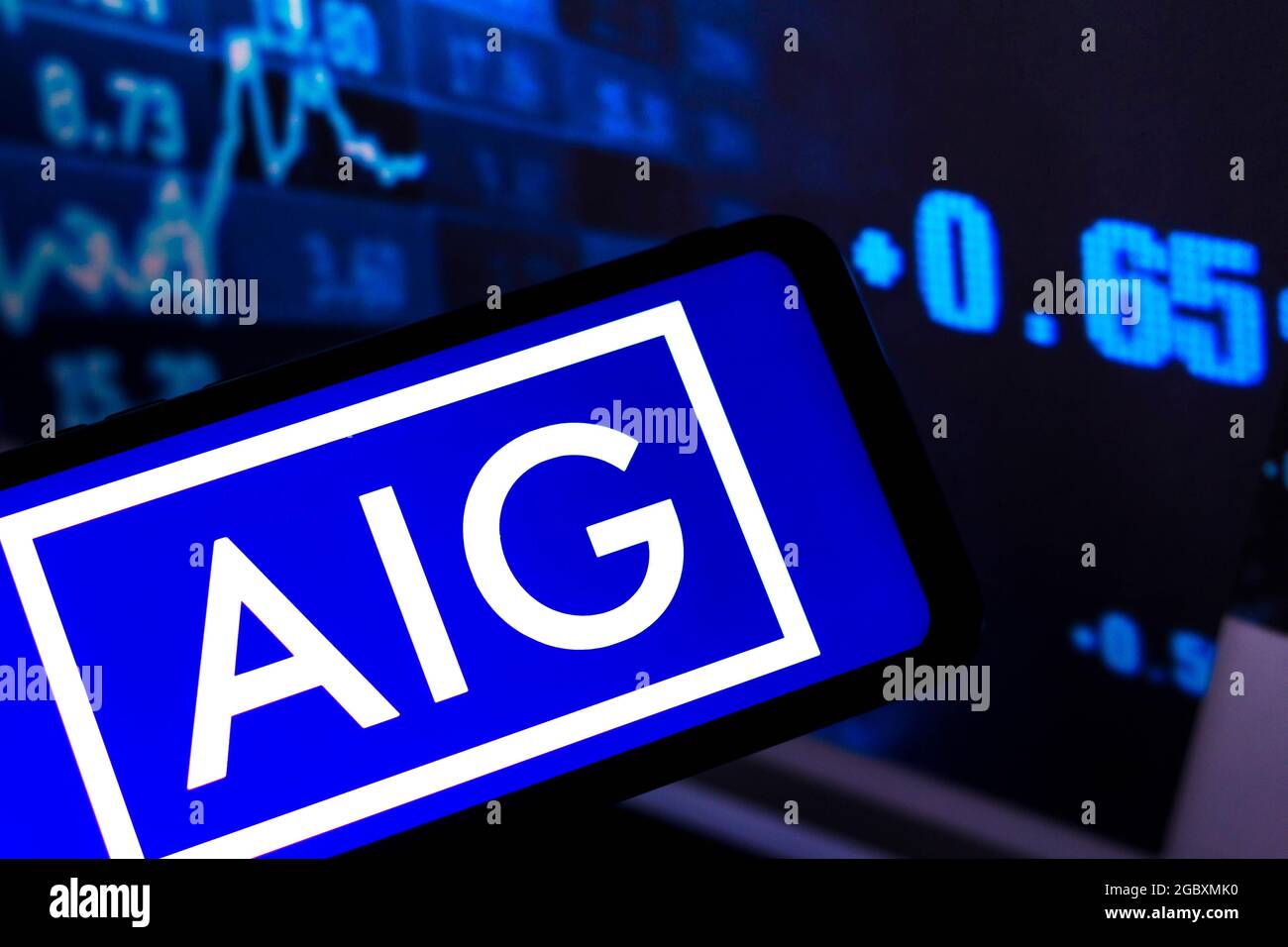 In this photo illustration the American International Group (AIG) logo ...