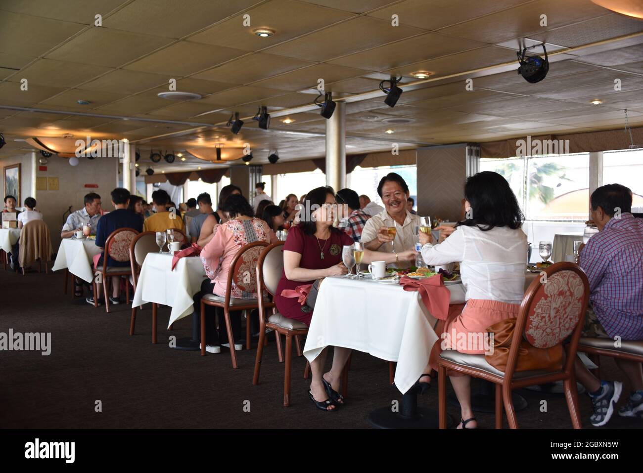 Oahu, HI. U.S.A. 6/7/2021. Star of Honolulu. Sunset dinner cruise. Fine ...