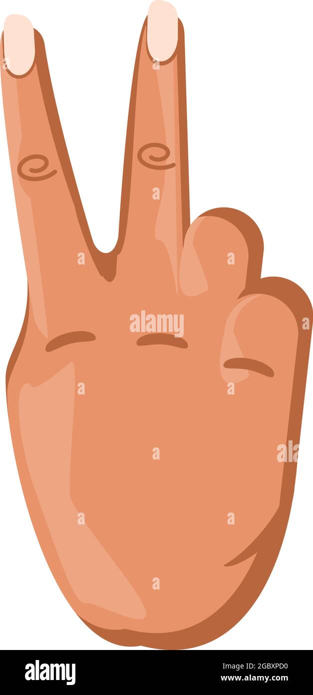 Victory peace hand making symbol Cut Out Stock Images & Pictures - Alamy