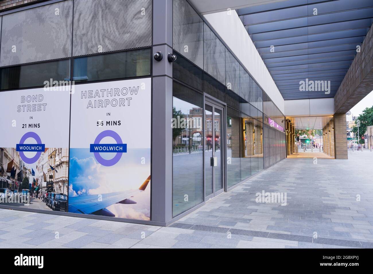 exterior view of Woolwich station for Elizabeth line south east London ...