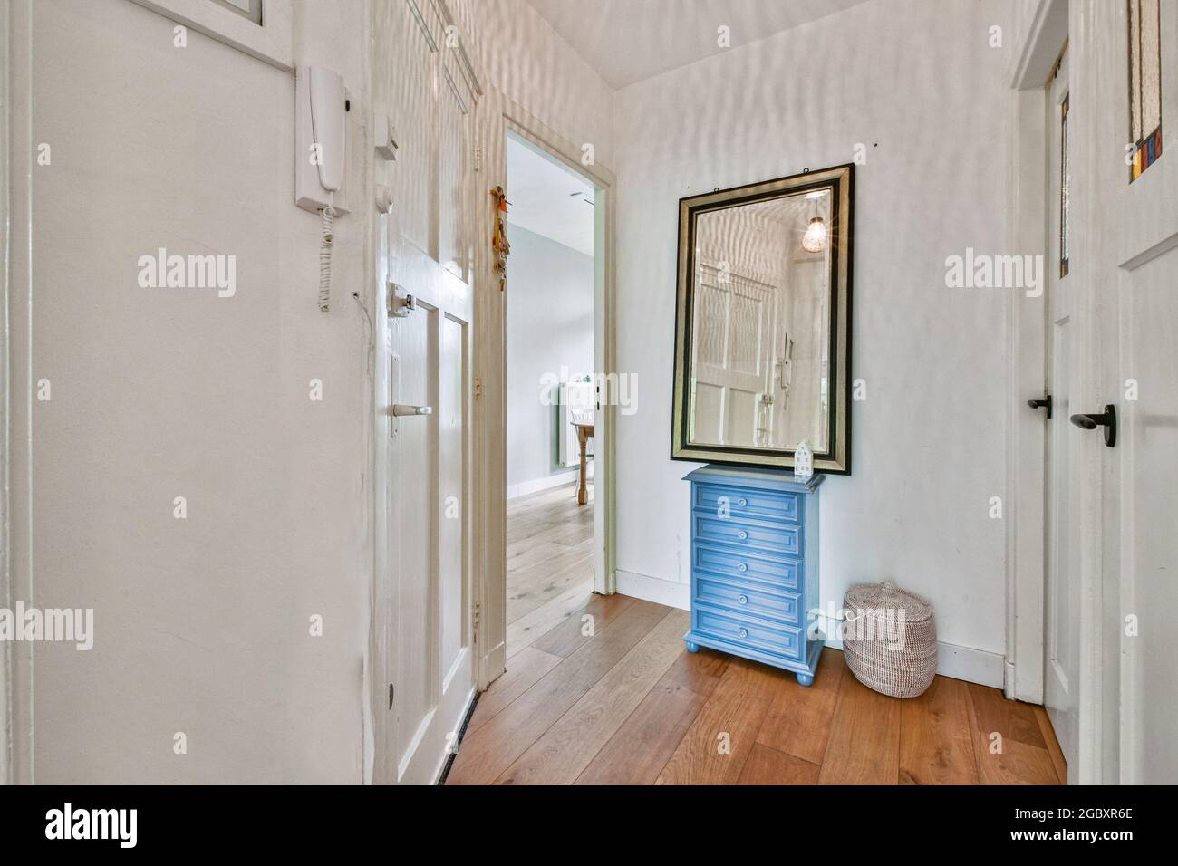 Corridor of a modern apartment with a view to the rooms Stock Photo - Alamy