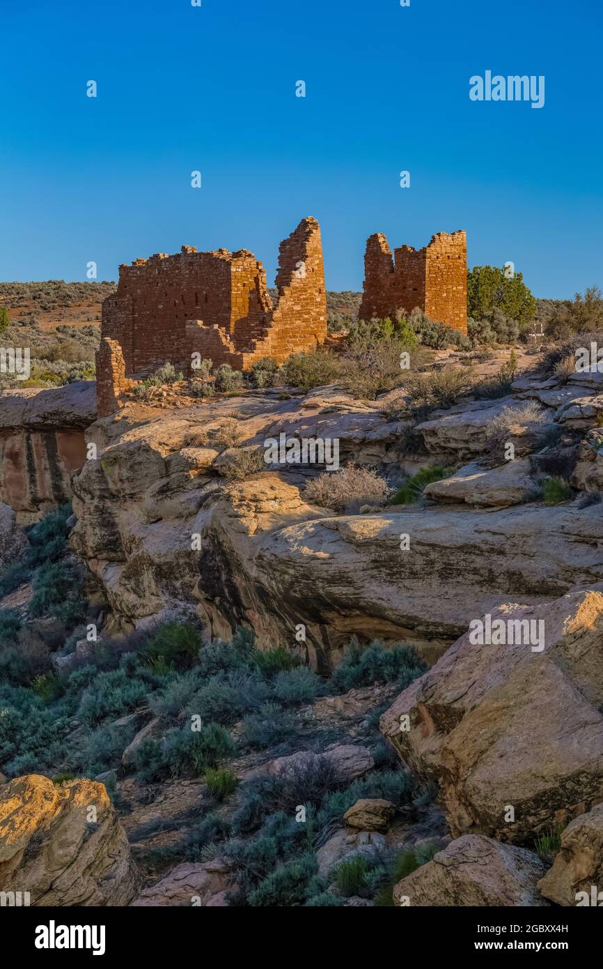 Hovenweep Castle built by Ancient Puebloans in Little Ruin Canyon of ...