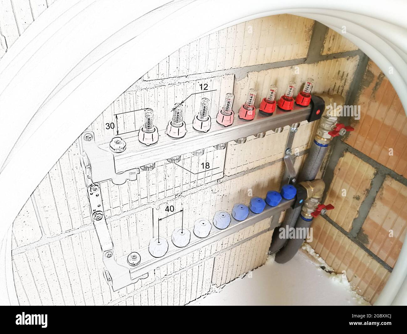Project concept for plumbing pipe for water supply and heating in the ...